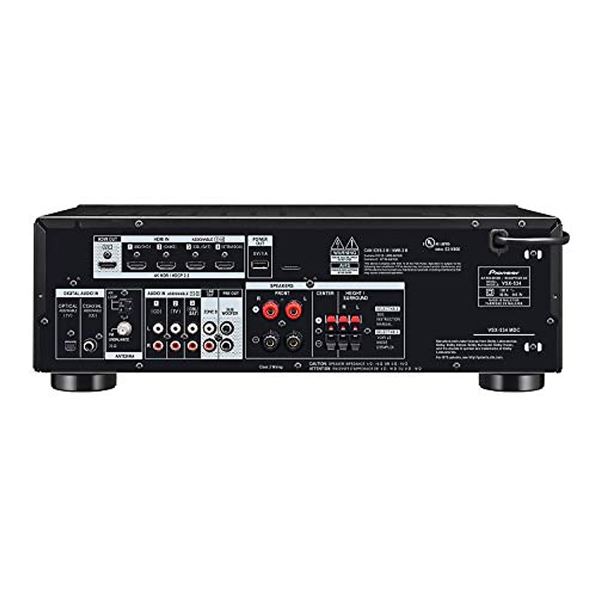 Pioneer VSX-534 Home Audio Smart AV Receiver 5.2-Ch HDR10, Dolby Vision, Atmos and Virtual Enabled with 4K and Bluetooth