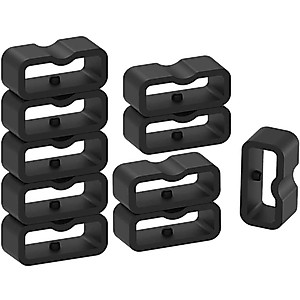 FitTurn Band Keeper Strap Loop Fastener Rings Compatible with BIGGERFIVE Vigor 2 L Fitness Tracker Watch Bands -Black (6 of Pack) Rubber Replacement Loop Rings