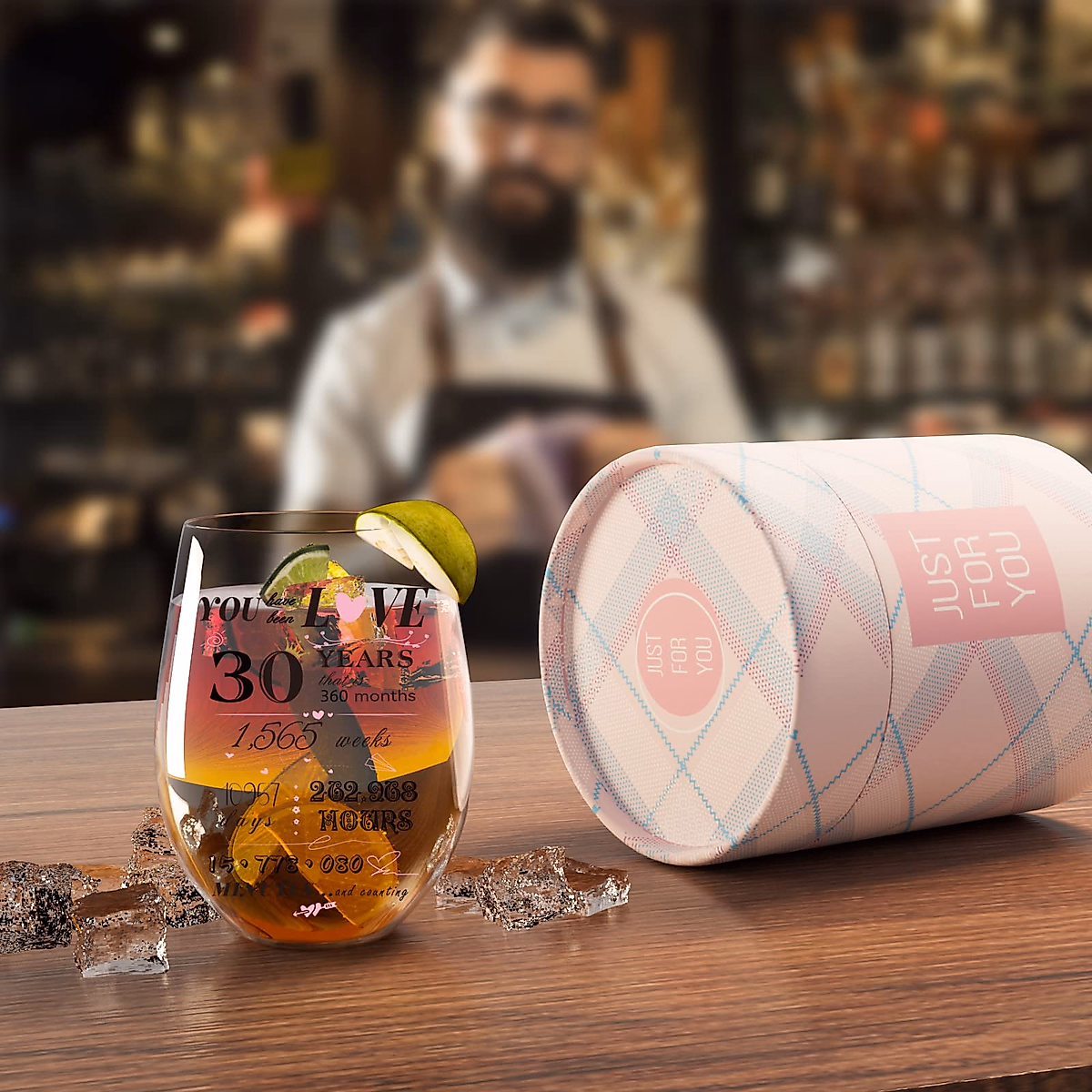 Lupow 30th Birthday Gifts for Women, Birthday Glasses Drinking Gifts Wine Glass Gift for Women, Funny Birthday Idea for 30 Year Old Women, Wife, Mom, Friend-18 oz