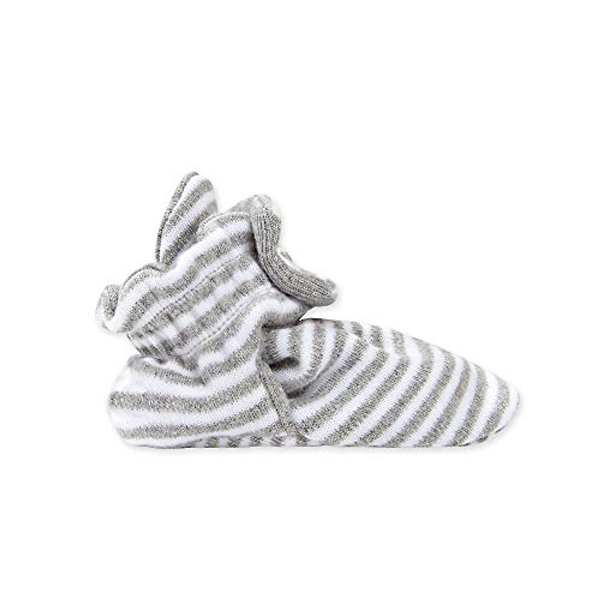 Burt's Bees Baby Baby Organic Cotton Newborn Essentials Shoes, Gender Neutral Color for Ages 0 to 9 Months Old Slipper Sock, Heather Grey Stripe, 3 Unisex Infant