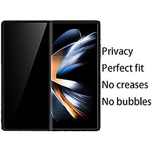 FYDIKHN Anti-Spy Inner Screen Protector Designed for Samsung Galaxy Z Fold 4 5G 2022 and Privacy Outer Screen Protector Soft Anti-Scratch Film Anti-Peeping Full Glue