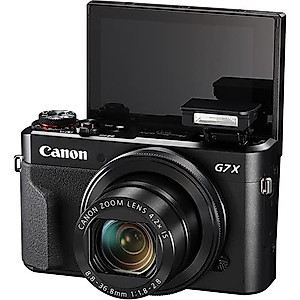 Canon PowerShot G7 X Mark II Digital Camera (1066C001), 64GB Memory Card, Card Reader, Soft Bag, Flex Tripod, Hand Strap, Memory Wallet, Cleaning Kit (International Model) (Renewed)