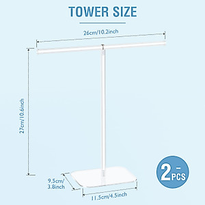 Aredpoook Jewelry Stand Necklace Stand 2 Tower, Clear Necklace Holder Jewelry Holder, Acrylic Jewelry Organizer, Bracelet Hanging Organizer, Display Stand for Bangles, Rings, Earrings and Watch