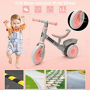 Bakeling Balance Bike - Toddler Bike,Pink Tricycles for 2-4 Year olds,Baby Balance Bike,Toddler Balance Bike,Kids Balance Bike,Baby Bike,Ride on Toys for 2-4 Year Old,Kids Bikes,Toddler Toy