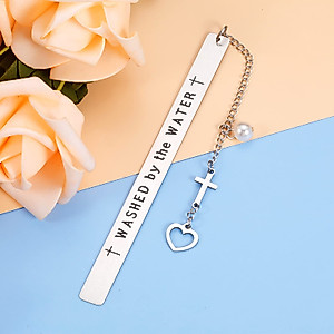 Baptism Gifts for Girl Boys, Christening Bookmark Gifts for Boys Baby Kids, Religious Christian Bookmark for Women Godson Goddaughter Friends Brother Sister, Adult Baptism Gift, First Communion Gift