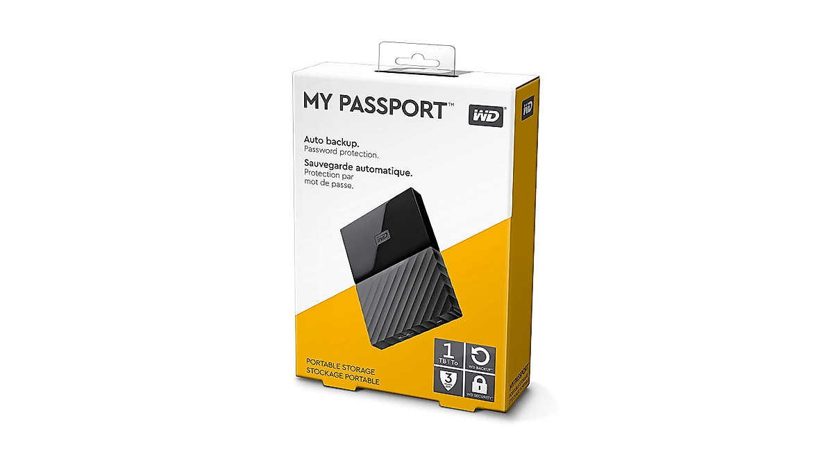WD 1TB Black My Passport - Secure Portable Storage