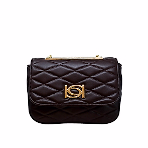 bebe Abigail Smooth Pu Flap Shoulder Bag Black