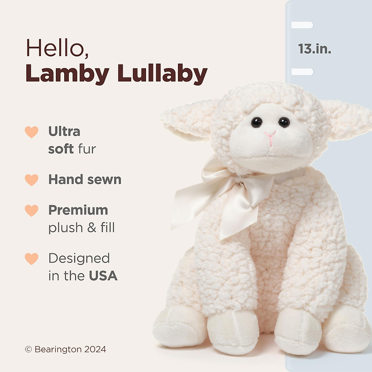 Bearington Baby Lamby Lullaby Animated Musical Plush Stuffed Animal Lamb 13"