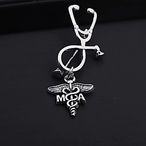 Medical Stethoscope Brooch Pins for Doctor Nurse Medical Students Medical Caduceus Gift For RN,PA,MA,LPN,LVP,NP,Vet (Copper MA Brooch)