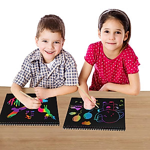 MBJRFU Scratch Art Books for Kids Rainbow Scratch Paper for Best Gifts