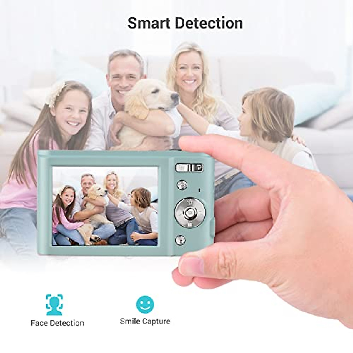 Andoer Portable Digital Camera 48MP 2.7K 2.88-inch IPS Screen 16X Zoom Auto Focus Self-Timer 128GB Extended Memory Face Detection Anti-Shaking with 2pcs Batteries Hand Strap Carry Pouch
