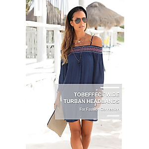 Tobeffect Wide Headbands for Women, 7'' Extra Large Turban Headband Boho Cloth Hairband Twisted Knot Hair Accessories, 2 Pack