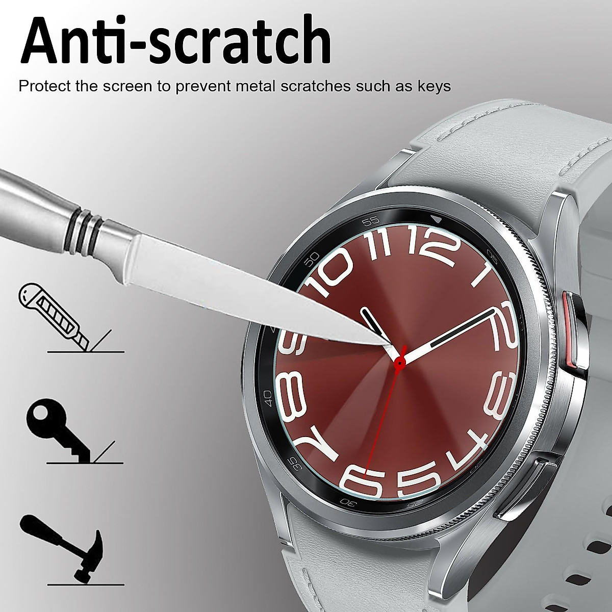 SPGUARD [4 Pack] for Samsung Galaxy Watch 6 Classic 43mm Screen Protector,Tempered Glass Protective Film Cover Accessories for Galaxy Watch 6 Classic 43mm (NOT for Other Models)