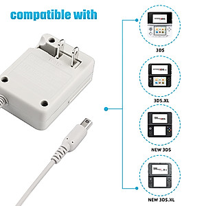 3DS Charger, AC Adapter Charger for Nintendo New 3DS XL/New 3DS/ 3DS XL/ 3DS, Home Travel Charger Wall Plug Power Adapter (100-240 v)
