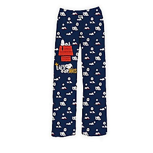BRIEF INSANITY Snoopy Unisex Lounge Pajama Pants - Comfy, Loose-Fit, Ultra-Soft - Snoopy Lazy Days Sleep Bottoms (Medium)
