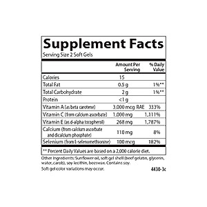 Carlson - ACES, Vitamins A, C, E + Selenium, Cellular Health & Immune Support, Antioxidant, 50 Softgels