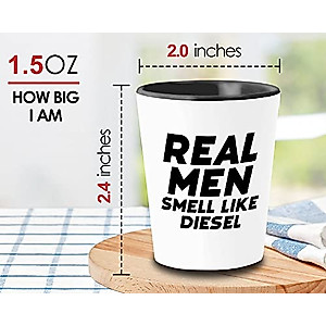 Bubble Hugs Mechanical Engineering Shot Glass 1.5oz - Real men smell like diesel A - Auto Mechanic Humor Car Enthusiast Garage Industrial Civil Engineering Student