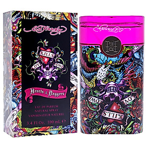 Christian Audigier Hardy Hearts & Daggers Eau De Parfum Spray for Women, 3.4 Ounce