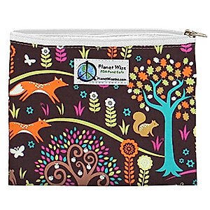 Planet Wise Jewel Woods Reusable Zipper Sandwich Bag | Reusable Food Storage Bags For Anything You Need | Environmentally Friendly And Budget Friendly Reusable Plastic Bags | Zipper Bags