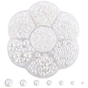 5700 Pcs Half Pearls for Crafts,Nail Pearls for Nails Art for Crafting DIY Accessory,Flatback Pearls gems for Makeup,White Neatly Organized Craft Pearls for Artists Creative (2/3/4/5/6/8/10mm)
