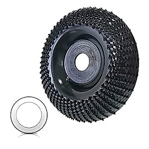 Rollbin Grinder Disc Wood Carving Disc 4 Inch,Wood Grinding Shaping Disc for Angle Grinders with 5/8 inch Arbor Black