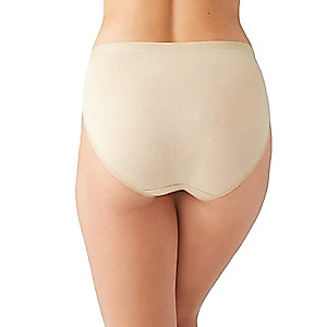 Wacoal Women's Understated Cotton Hi-Cut Brief Panty, Sand, Medium