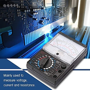 Analog Multimeter, 7 Function 18 Range, Handheld AC/DC 500V Voltmeter 500 mA DC Ammeter, Ohmmeter Decibels Resistance Capacitor Meter Powermeter with Test Leads
