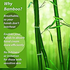 LEAFY BOO Bamboo Gloves for Eczema, Medium, Women and Men, Dry Hands, Overnight Moisturizing Gloves, 3 Pairs