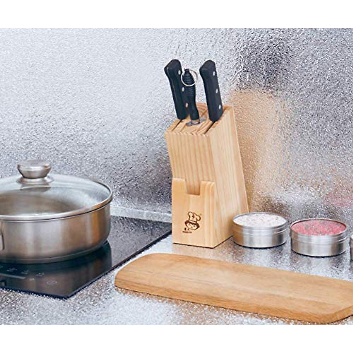 Yija Self-Adhesive Kitchen Aluminum Foil Anti Greasy Countertop DIY Waterproof Shelf Drawer Liner Cabinet Sticker 15.6 Inch by 98 Inch