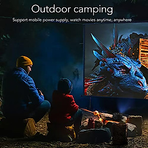 Portable Projector, Same Screen Function TFT LCD 1080P HD Diffuse Reflection Imaging Eye Protection Mini Projector Mobile Power Projection Built in Speaker Video Projector for Home Outdoor
