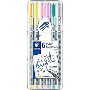 STAEDTLER 334SBGC1A6 6 Piece Triplus Fineliner Pastel Pen Set