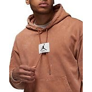 Nike Jordan Mens Flight Fleece Washed Pullover Hoodie L Ligth Brown