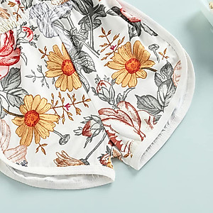 WZTYYDS Toddler Baby Girl Summer Clothes Floral Romper Tie-Up Strap Halter Jumpsuit Infant Summer Sling Playsuit 6M-3T (A-flower romper a, 12-18 Months)