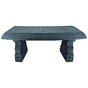 Arcadia Garden Products BE01 Fiberclay Garden, Outdoor Bench, Patio Seating for Front Porch Park Outside Furniture Decor, Brushed Teal