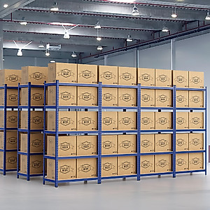 ERGOMASTER Garage Storage Shelves 5-Tier Garage Shelving Unit 2920LBS Heavy Duty Shelving Adjustable Boltless Organizer Rack for Garage Warehouse Pantry Office 108" W x 18" D x 72" H（Blue,3Pack）