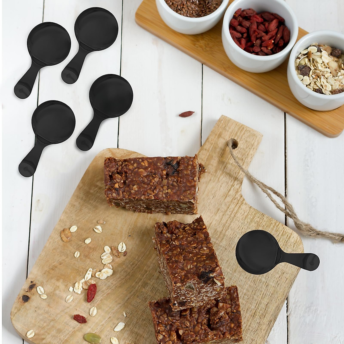 Cionyce 5 Pack of Stainless Steel Mini Spoons - Ice Cream Spoon Short Handle, Perfect for Condiments, Desserts, Tea, Coffee - Black Spoons