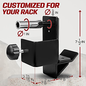 Yes4All Power Rack Attachment – J-Hook Barbell Fit 2x2 or J-Hook Barbell Fit 3x3 in Square Tube