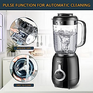 Bear Blender, 700W Smoothie Countertop Blender with 40oz Blender Cup for Shakes and Smoothies, 3-Speed for Crushing Ice, Puree and Frozen Fruit with Autonomous Clean