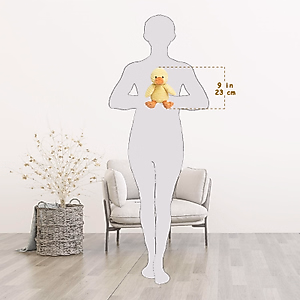 Doindute Corduroy Duck Plush Stuffed Animal, Cute Furry Yellow Duck Toy, Soft Cuddly Plushie Hugger Toy for Boys Girls, Gifts for Kids or Girlfriend, 9 Inches