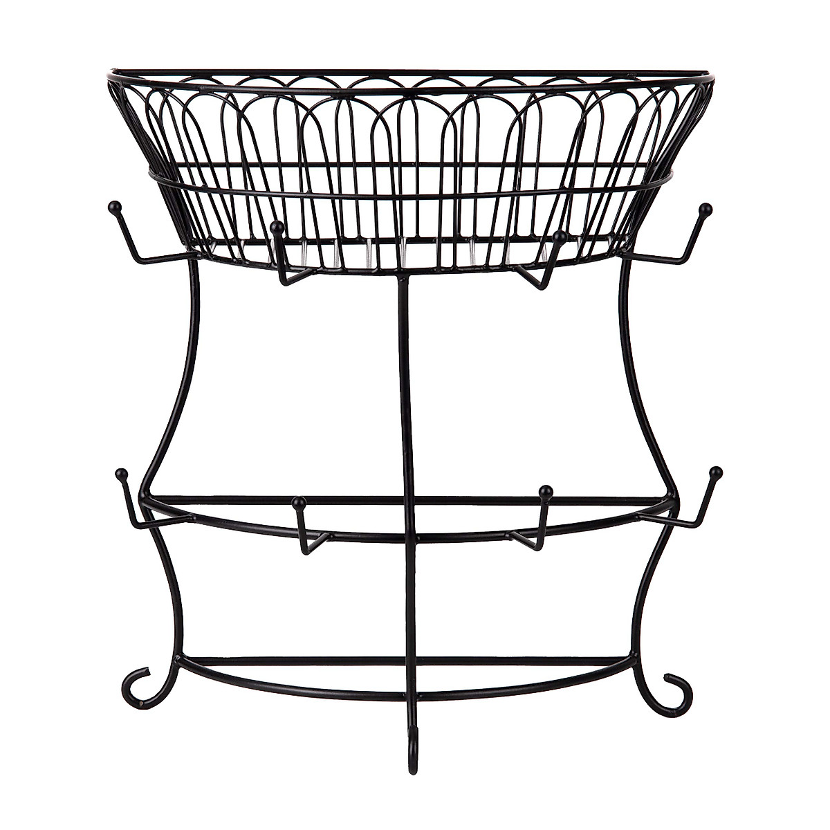 Mind Reader Alloy Collection Single Serve Coffee Storage and 8 Mug Rack, 22 Pod Capacity, Countertop Organizer, Metal, Black