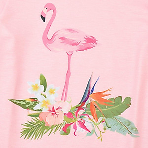 QPANCY Summer Pajamas Matching 18 inch Doll & Girls Size 10 11 Flamingo Pjs Sets Cotton