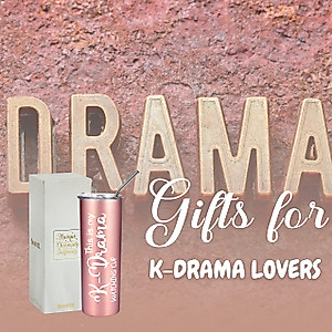 Onebttl Korean Gifts for Women K-drama Merchandise for Kdrama Lovers on Birthday, Christmas, Stainless Steel Insulated Tumbler- THIS IS MY K-DRAMA WATCHING CUP