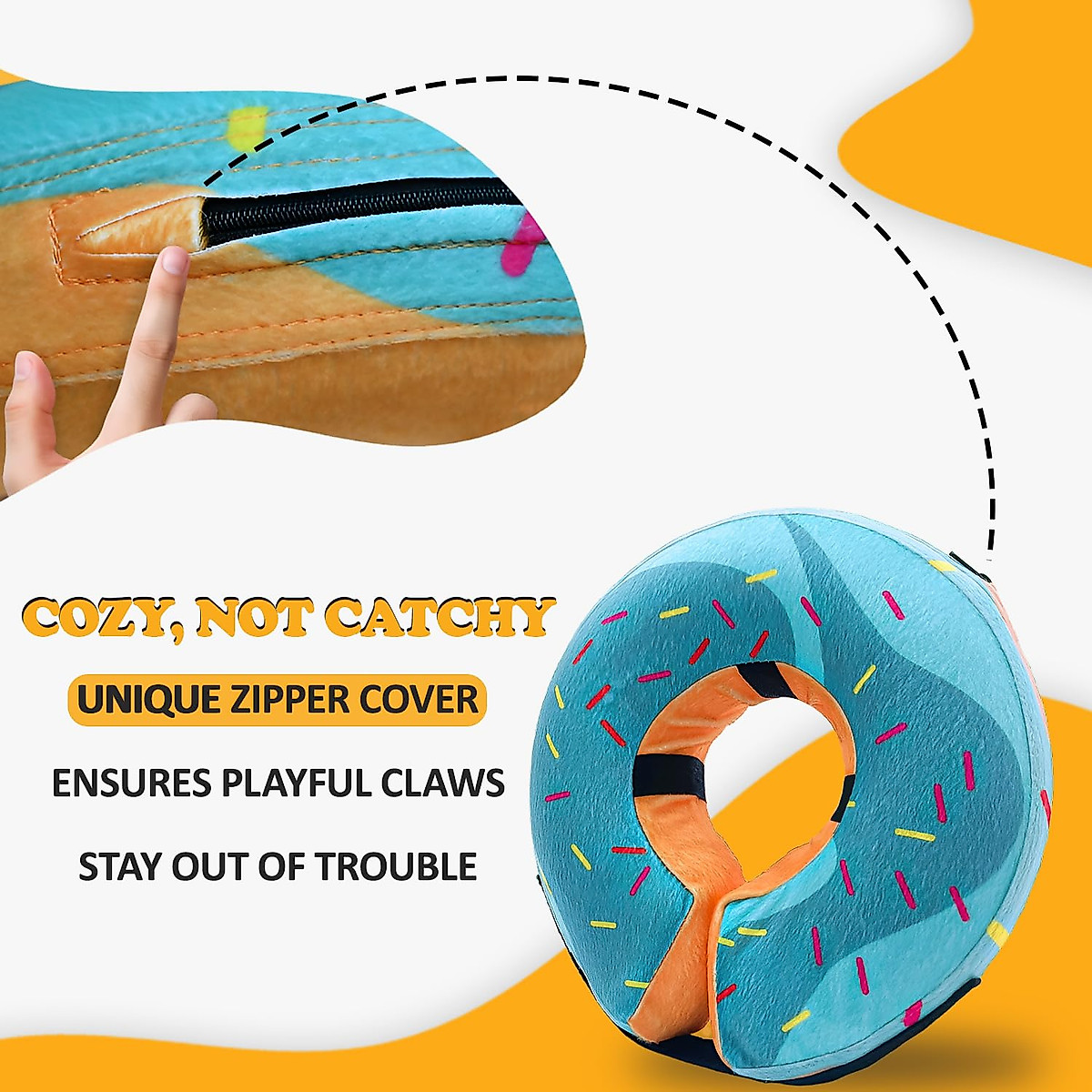 Kremboss Donut Soft Dog Cone Collar - Maintains Clear Vision, Comfortable Inflatable Cone for Dogs to Stop Licking, Machine Washable Dog Cone Alternative After Surgery, Dog Cones for Large Dogs