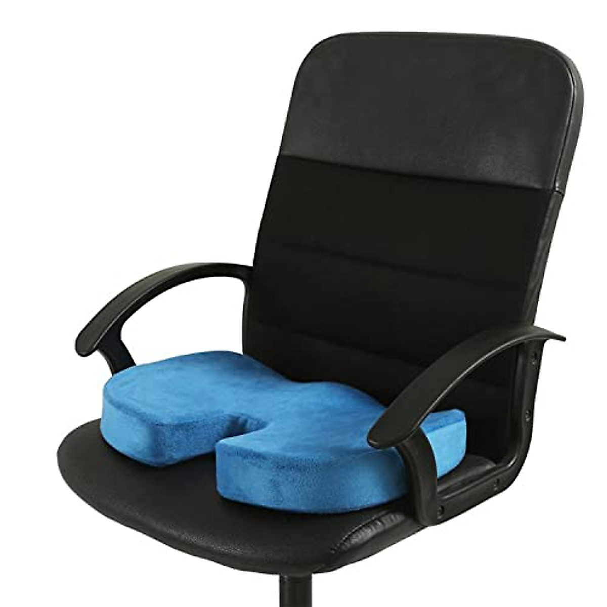 Coblem Seat Cushion for Office Chair,Gel Enhanced Seat Cushion,Office Chair Cushions Butt Pillow for Long Sitting, Memory Foam Chair Pad for Back, Coccyx, Tailbone Pain Relief (Blue)