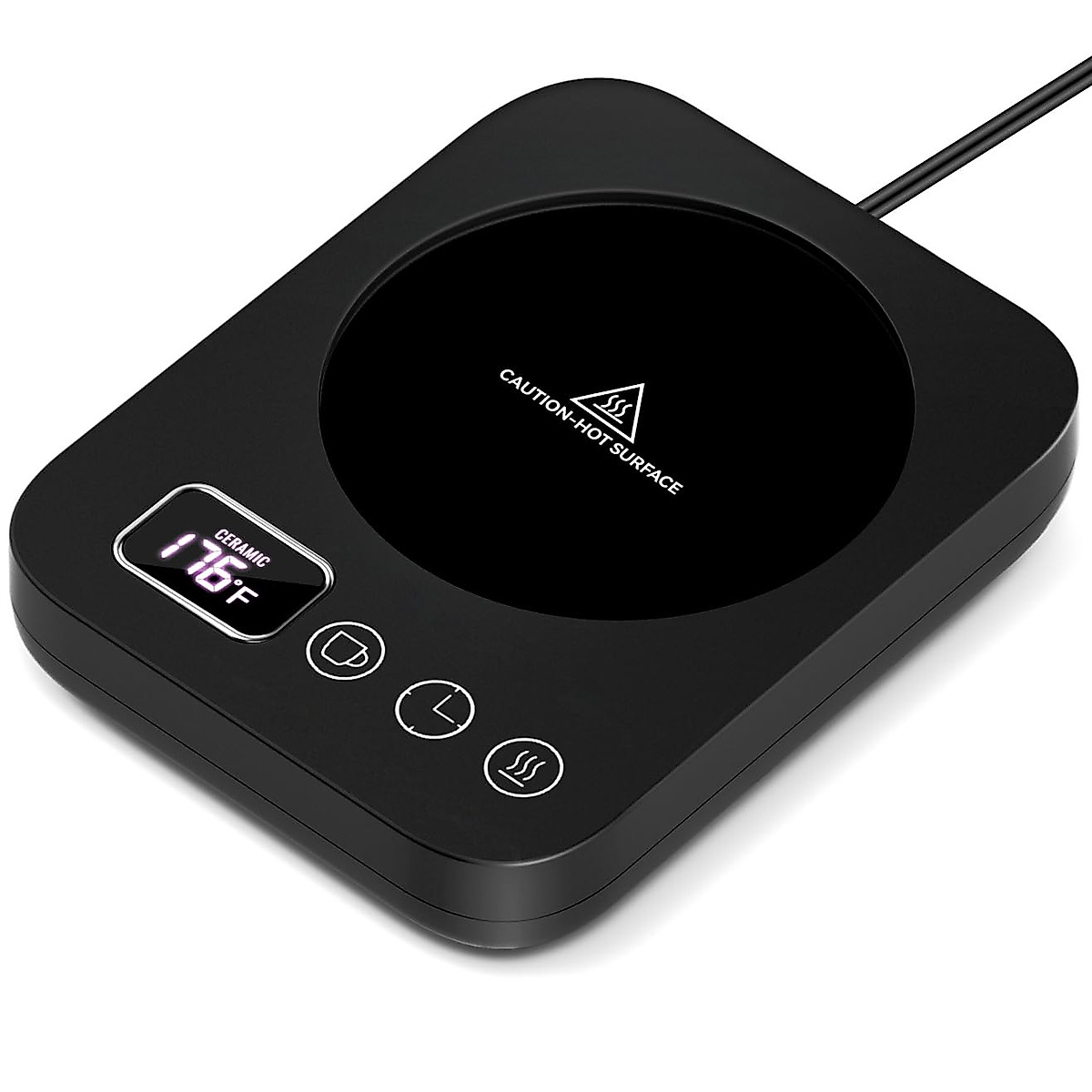 Misby Mug Warmer, Upgrade Coffee Warmer for Desk with 3 Temperature Settings, Fast Heating Cup Warmer 12 Timer, 4H Auto Shut Off, Gravity Sensor, Keep Best Temp for Tea,Beverage,Milk -Black