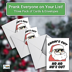 Prank Xmas Greeting Card Plays Raunchy Sounds When Opened. 3 Pack Has Big Fake Stop Button. 20 Hilarious Seconds of Nonstop Naughty Sound. Extra Loud Adult Gag Gift or Stocking Stuffer for Fun Friends