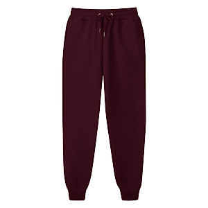 Lastesso Clearance Items Women's Fall Workout Sweatpants High Waisted Straight Leg Cinch Bottom Trousers Casual Athletic Fit Pant with Pocket Womens Bottoms Wine M