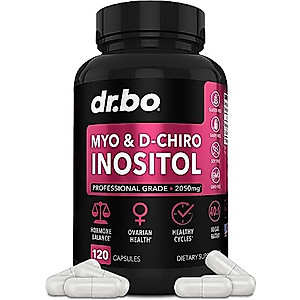 Myo-Inositol & D-Chiro Inositol Supplement Capsules - 40:1 Ratio Hormone Balance for Women with Vitamin B8 - Fertility Supplements for Women to Regulate Menstrual Cycle, Support Ovarian Health & PCOS