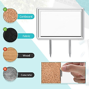 Amylove 20 Pcs Silver Cubicle Pins Partition Long Push Pins Fabric Clips Cubicle Name Plate Holders for Office Furniture Corkboard Fabric Mounting