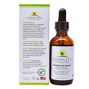 Natural Best Vitamin CE Serum - 2 oz With Ferulic,Hyaluronic Acid, Vitamin C 15% - Made In USA
